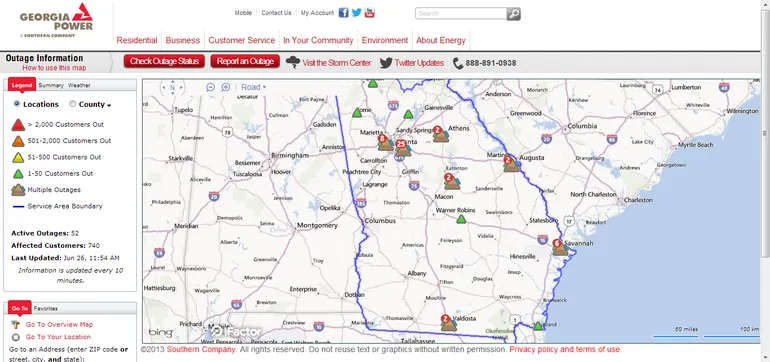 Georgia Power gets new online outage map, optimizes for mobile ...