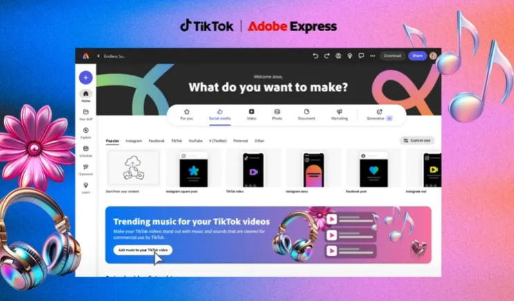 TikTok Adds Commercial Music Library Integration for Adobe Express ...