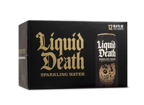 Liquid Death water promotes recyclable packaging with demons in hell ...