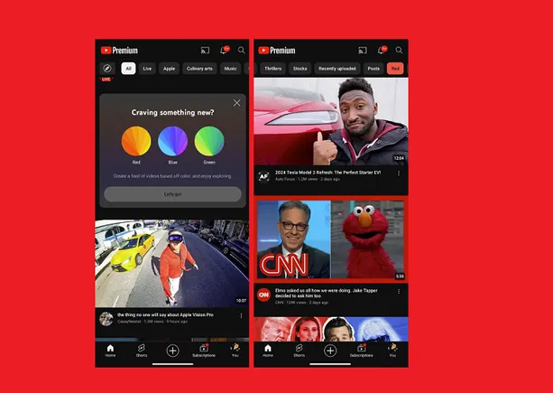 YouTube Tests Alternate Color Feeds for Premium Users | Social Media Today