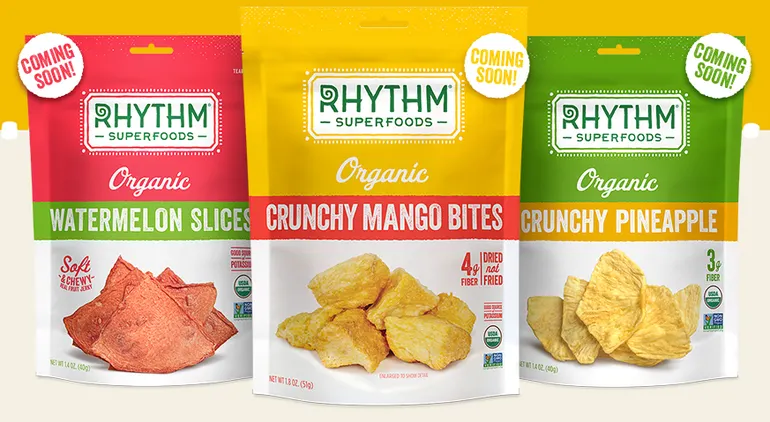 Rhythm Superfoods will expand its beat with organic fruit chips | Food Dive