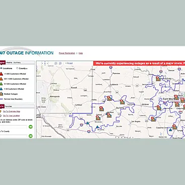 Oncor's Online Power Outage Map Goes Live | Utility Dive