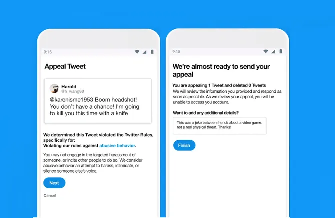 Twitter Adds Streamlined In-App Appeal Process for Reported Tweets ...