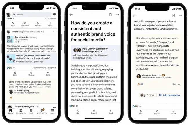 LinkedIn Launches ‘Collaborative Articles’ Powered by AI to Help Boost Member Engagement ...