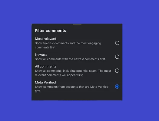 Meta Experiments With Comment Filter to Prioritize Verified Users ...