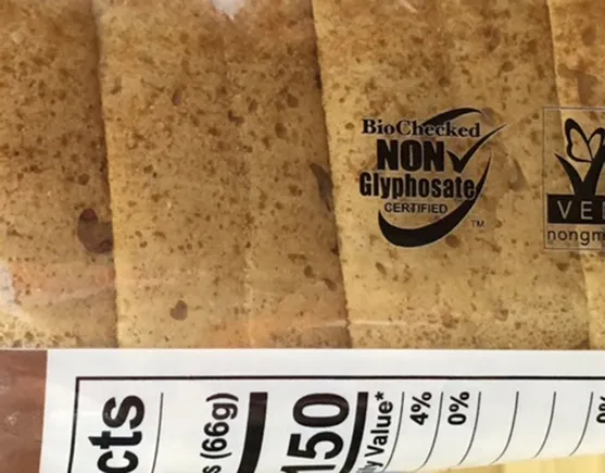 Certified glyphosate residue free: Package symbols help round up ...