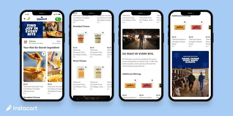 Instacart rolls out shoppable brand pages for CPGs | Marketing Dive