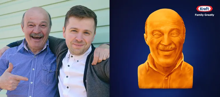Kraft chisels personalized cheese sculptures that look like dad for ...