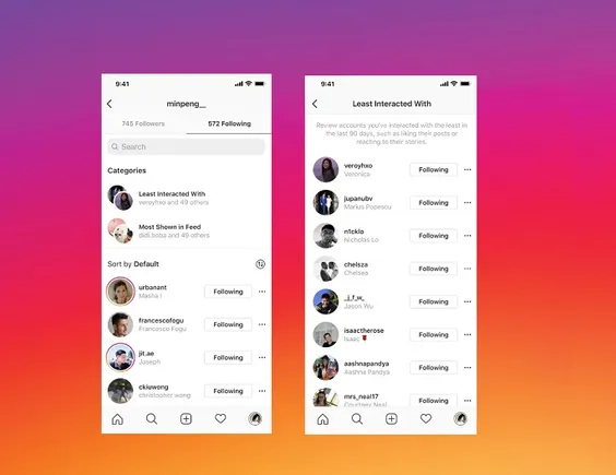 Instagram Adds New Listings of 'Least Interacted With' and 'Most Shown ...