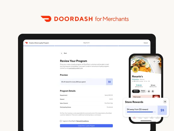 DoorDash enhances merchant platform with store rewards | Restaurant Dive