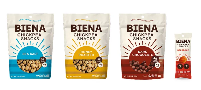 Chickpea snack maker Biena raises $8M to drive brand growth | Food Dive